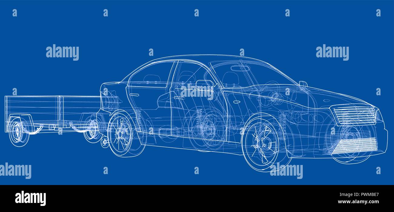 Open car trailer isolated Stock Vector Images - Alamy