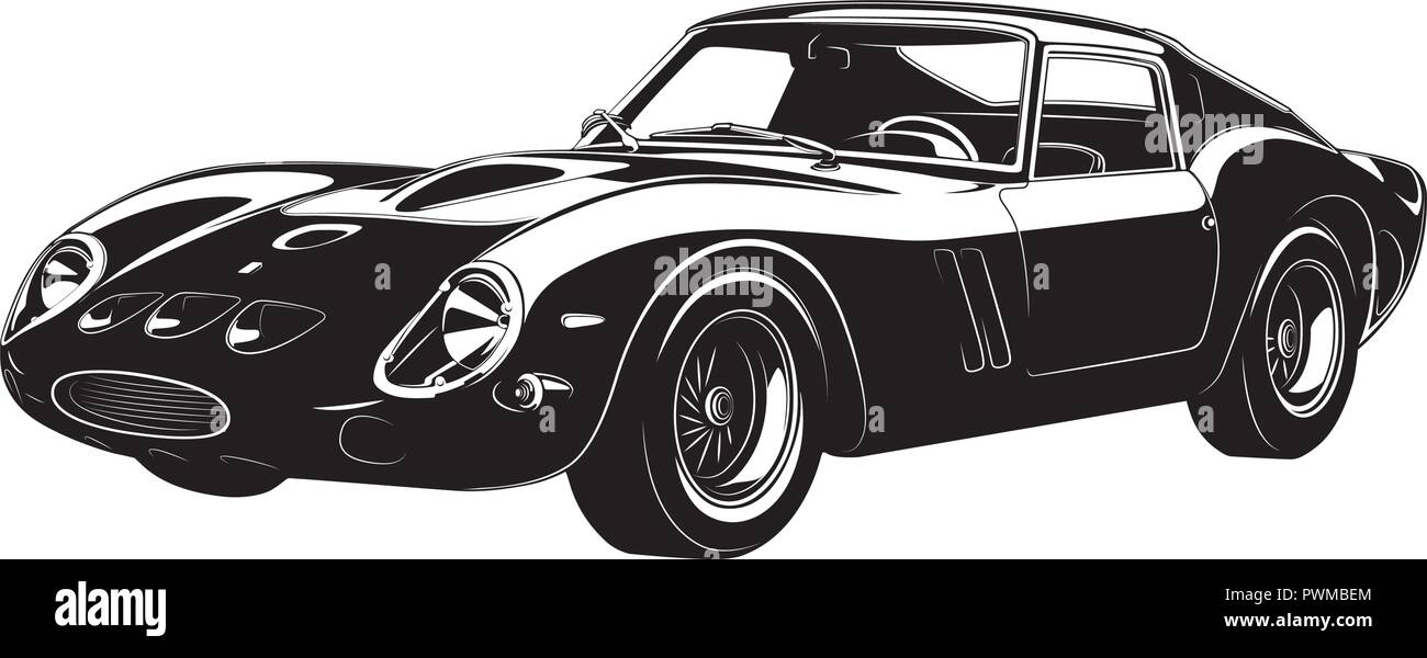 Silhouette classic sports car Stock Vector Images - Alamy