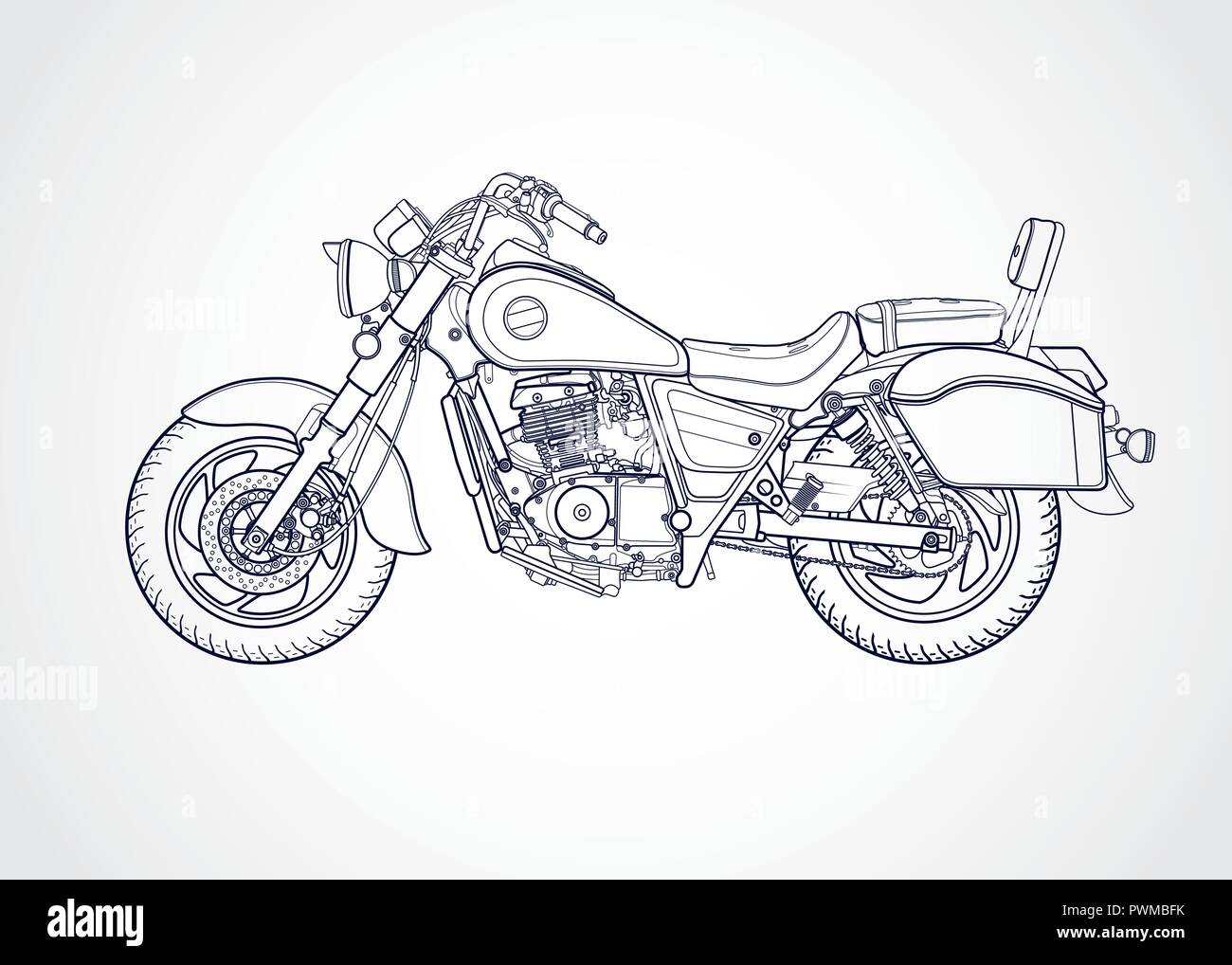 Harley-Davidson vector detailed illustration Stock Vector Image & Art ...