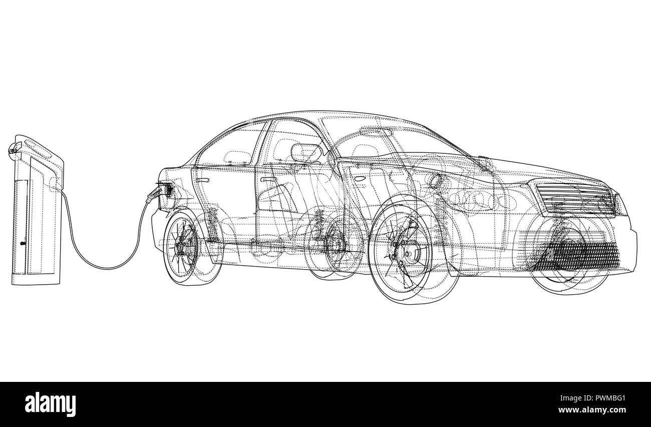 Electric Vehicle Charging Station Sketch Stock Vector Image & Art - Alamy