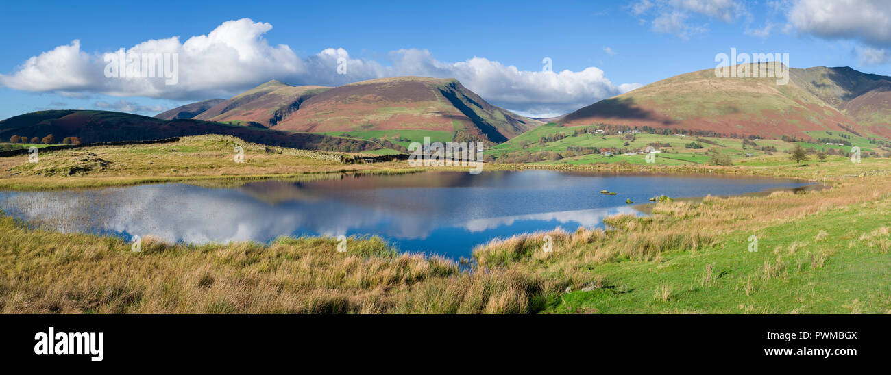 Tewet Tarn with Lonscale Fell and Blencathra beyond in the English Lake ...