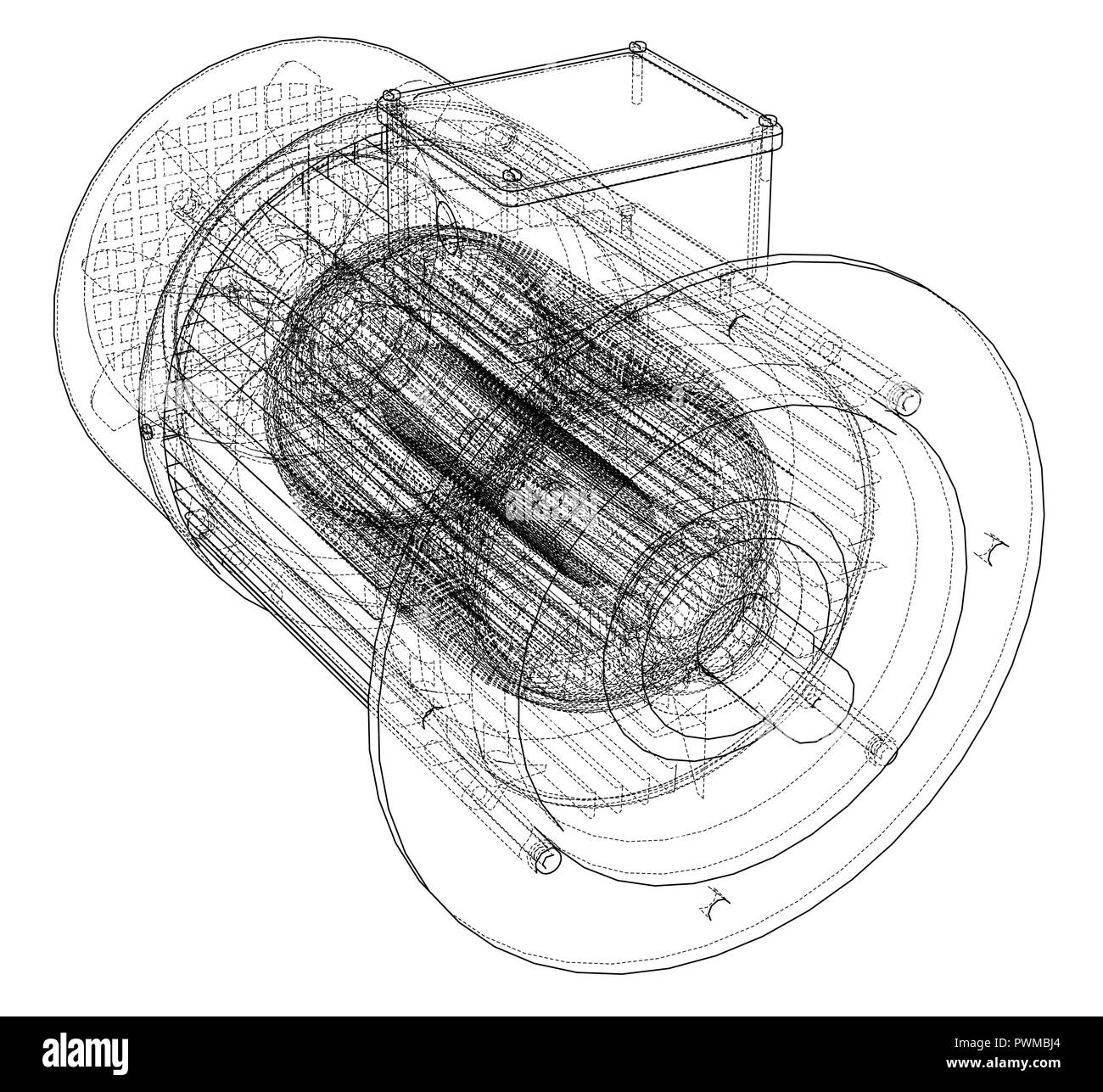 Electric motor sketch. Vector Stock Vector Image & Art - Alamy