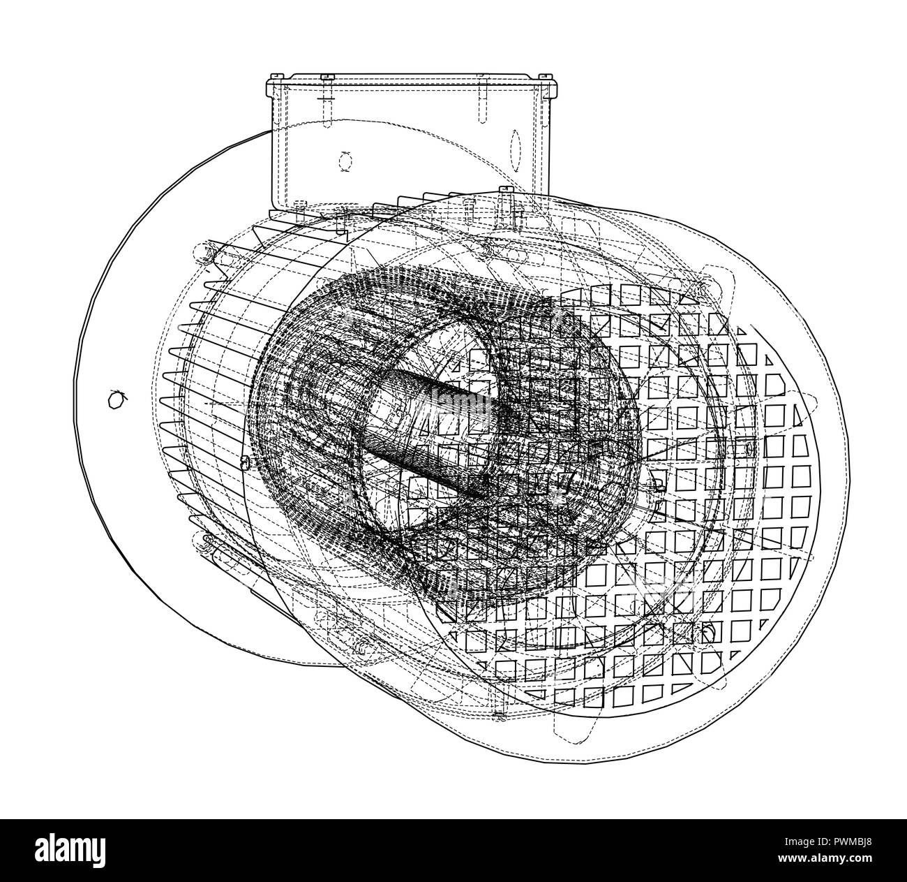 Electric motor sketch. Vector Stock Vector Image & Art - Alamy