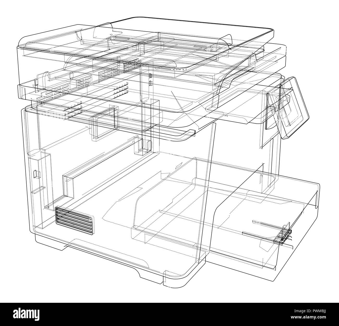 Printer concept. Vector Stock Vector Image & Art - Alamy