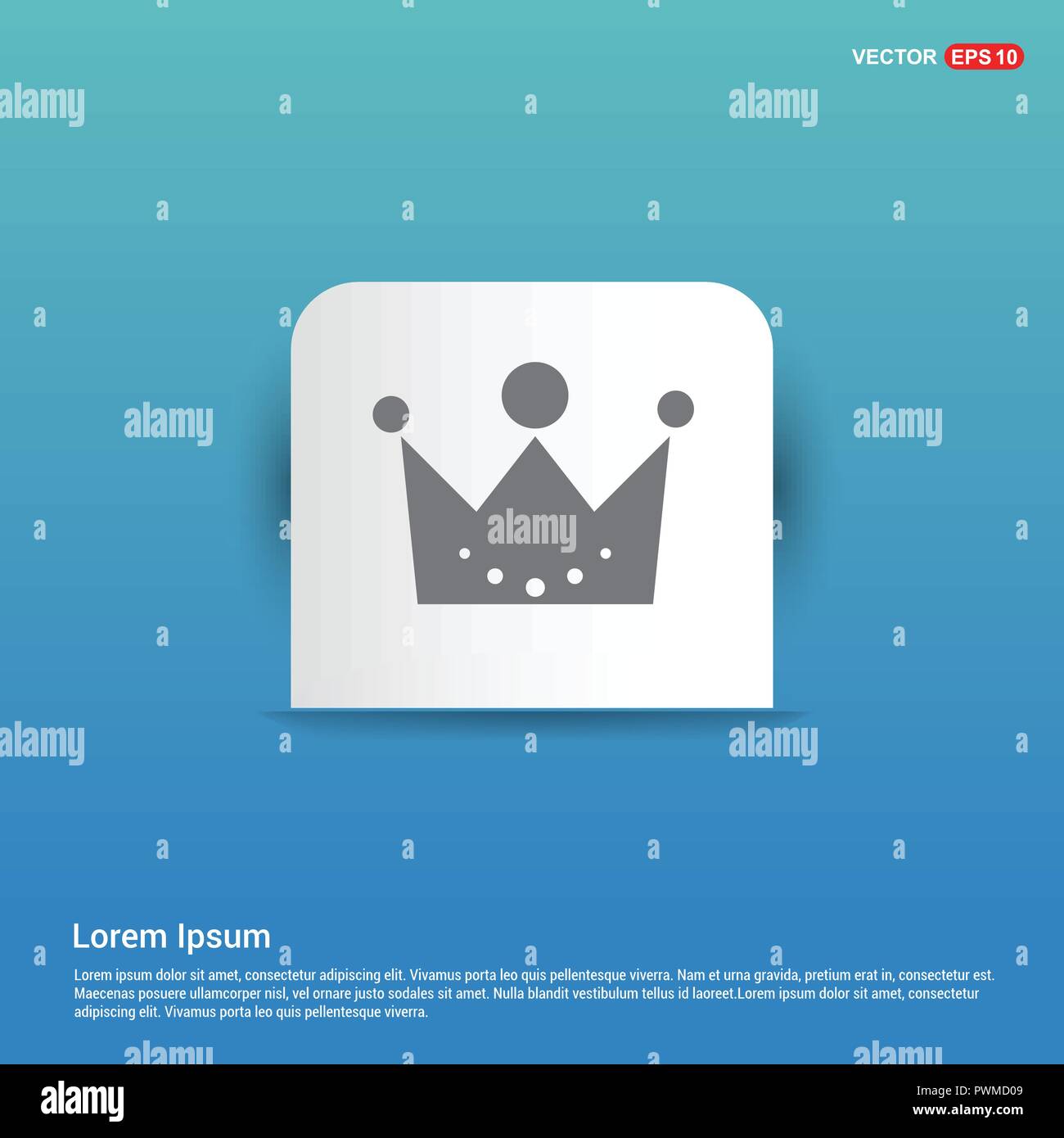 Crown icon - Blue Sticker button Stock Vector Image & Art - Alamy