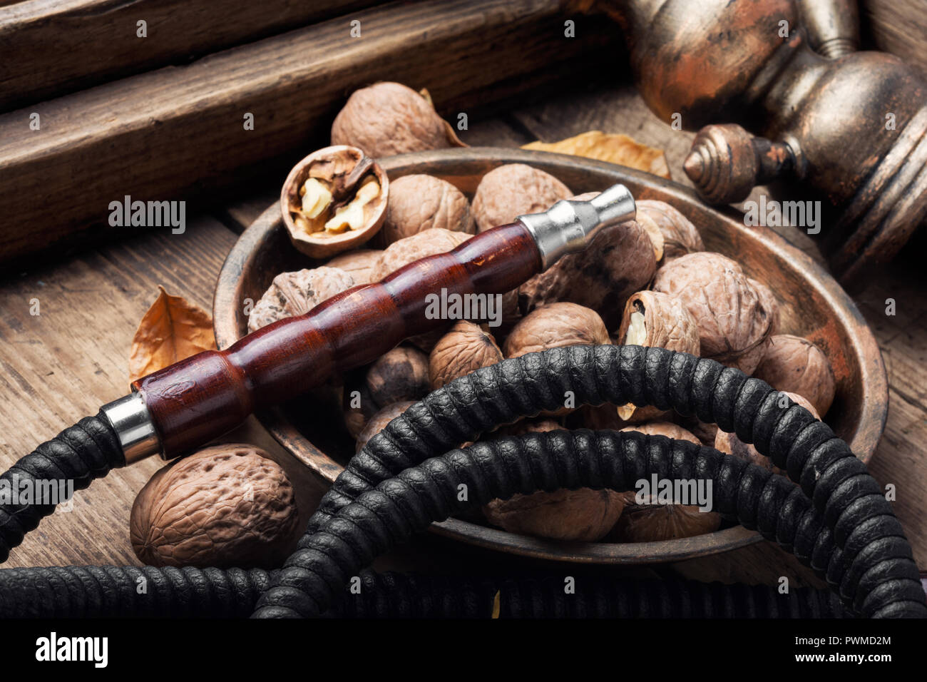 Turkish shisha hookah with flavor walnut for relax Stock Photo - Alamy