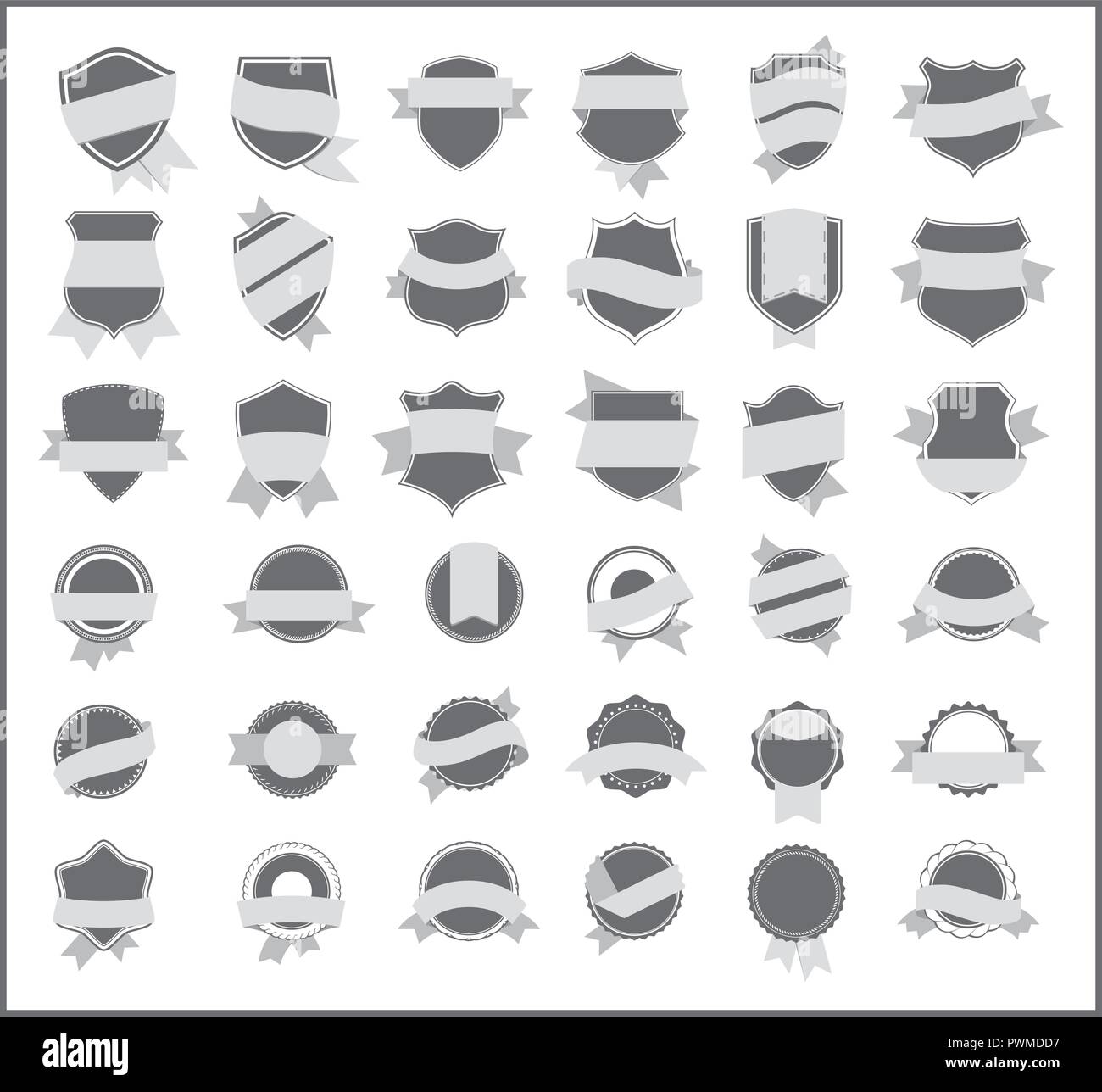 Gray stickers (set 5) vector illustration Stock Vector Image & Art - Alamy