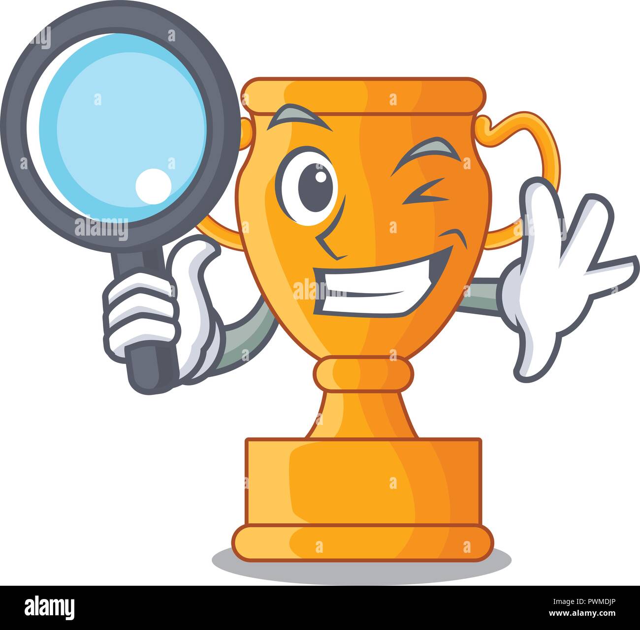 Detective cartoon trophy cup with star on cyan Stock Vector Image & Art ...
