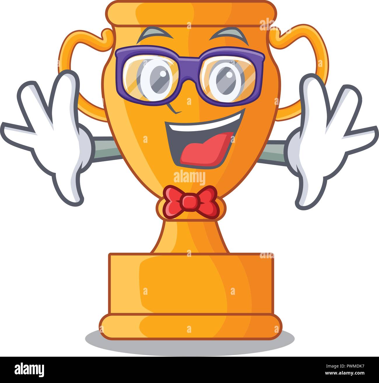 Geek cartoon trophy cup with star on cyan Stock Vector Image & Art - Alamy
