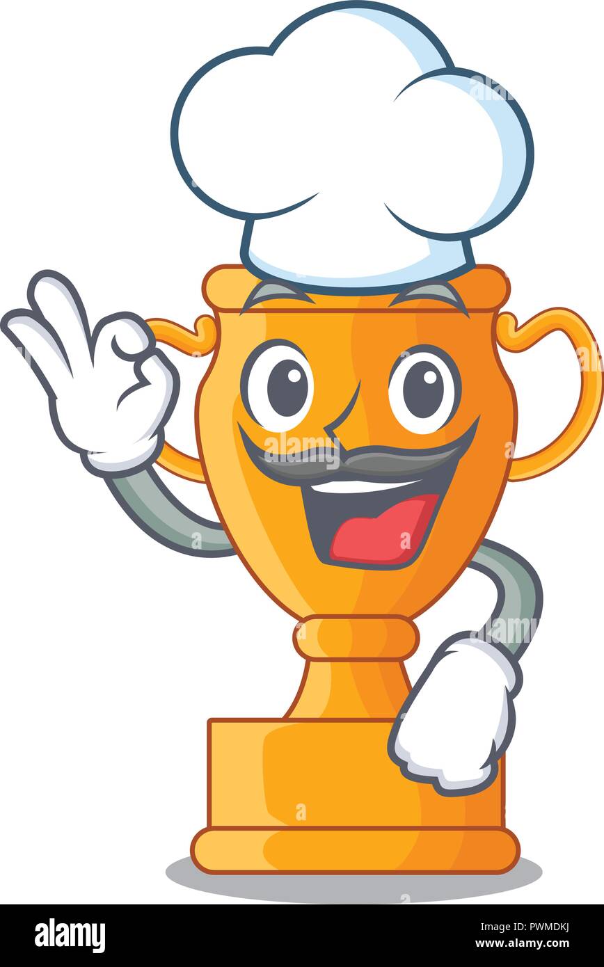 Chef cartoon trophy cup with star on cyan Stock Vector Image & Art - Alamy