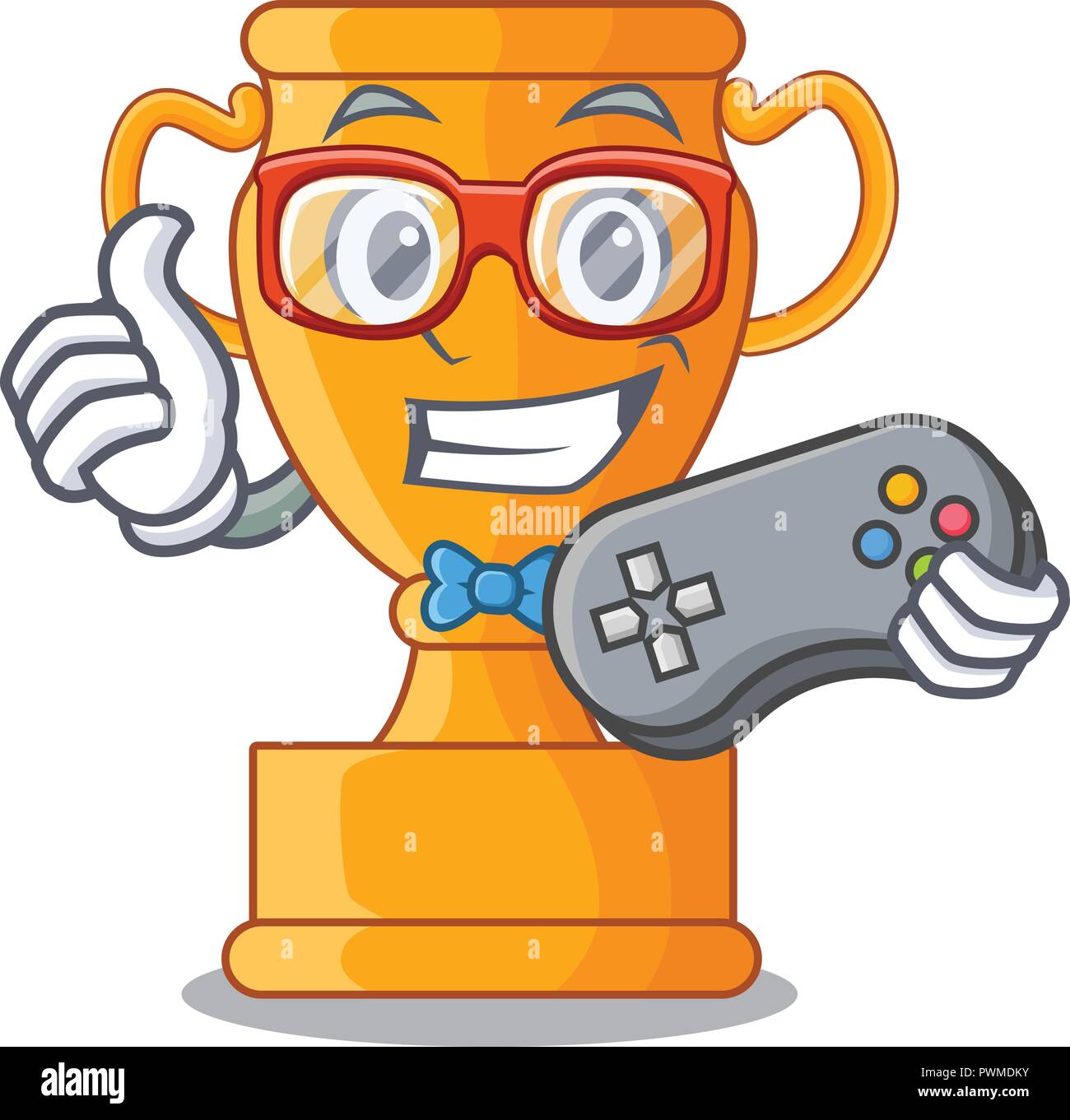 Gamer champion golden trophy on cartoon table Stock Vector Image & Art ...