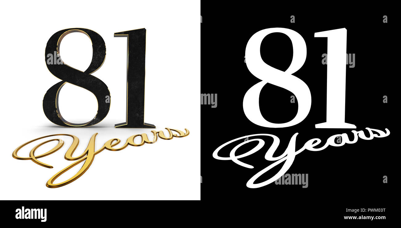 Golden number eighty one (number 81) and the inscription years with ...