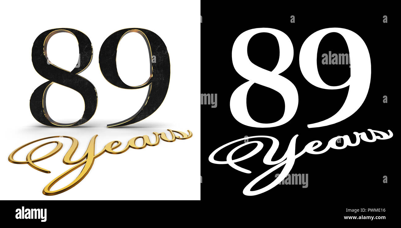 Golden number eighty nine (number 89) and the inscription years with ...