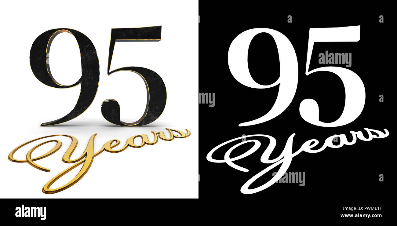 Golden number ninety five (number 95) and the inscription years with ...