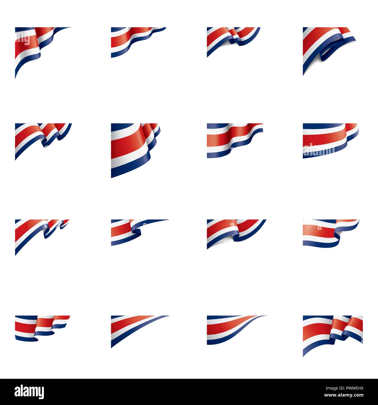 Costa Rica flag, vector illustration on a white background Stock Vector ...