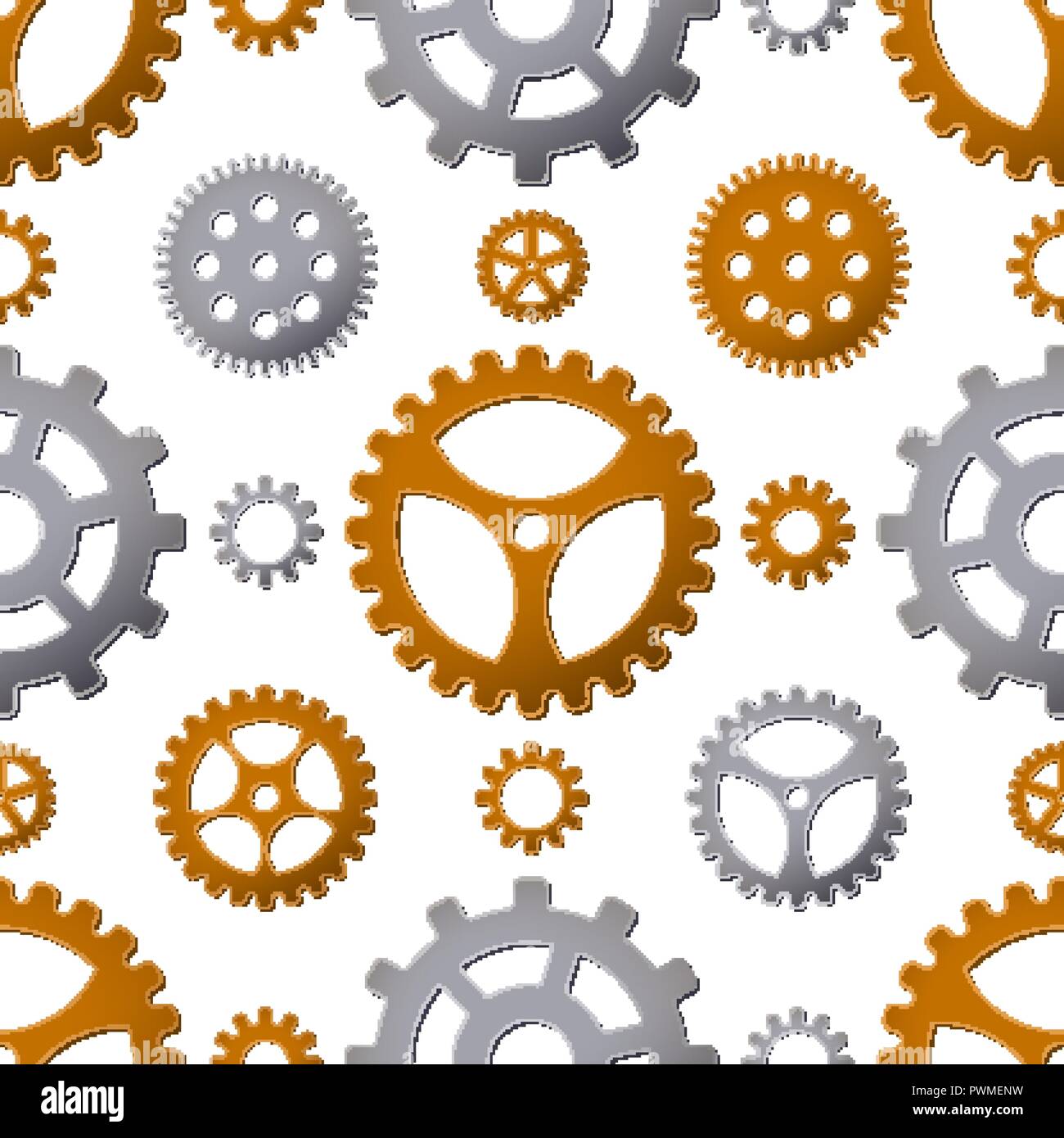 Seamless pattern background with gears. Vector illustration. Industrial ...