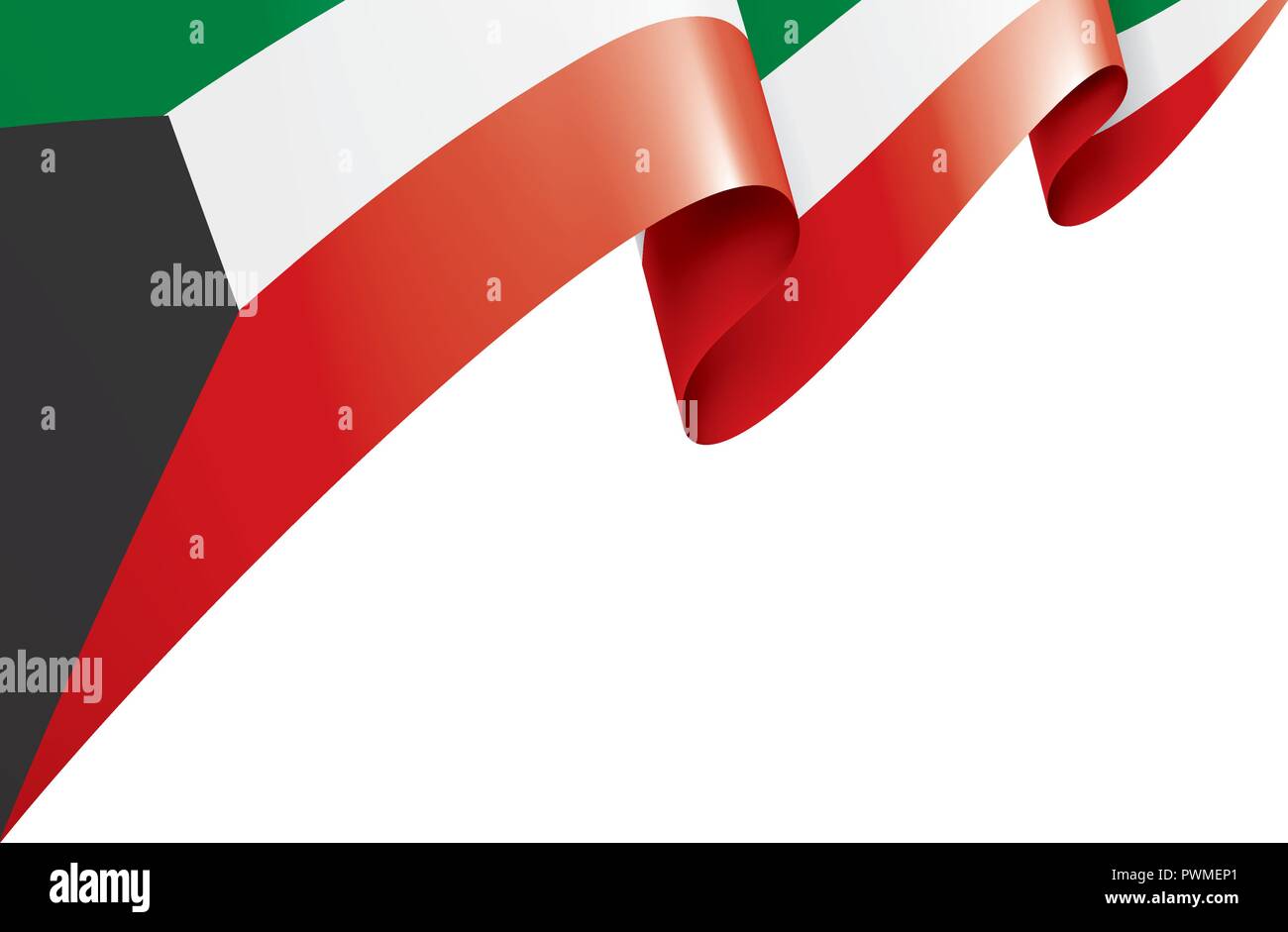 Kuwait flag, vector illustration on a white background Stock Vector ...