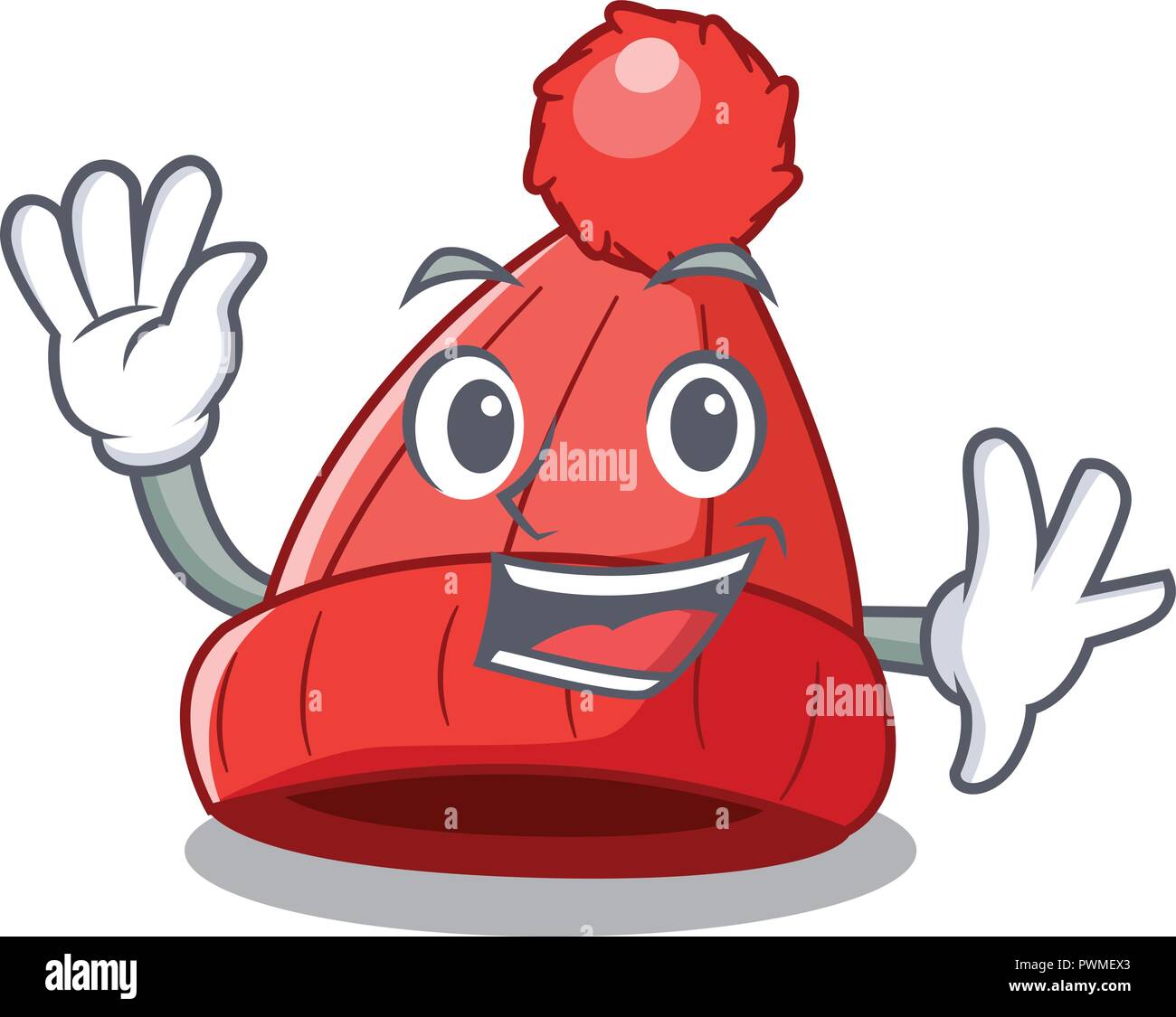 Waving homemade funny and warm beanie cartoon Stock Vector Image & Art ...