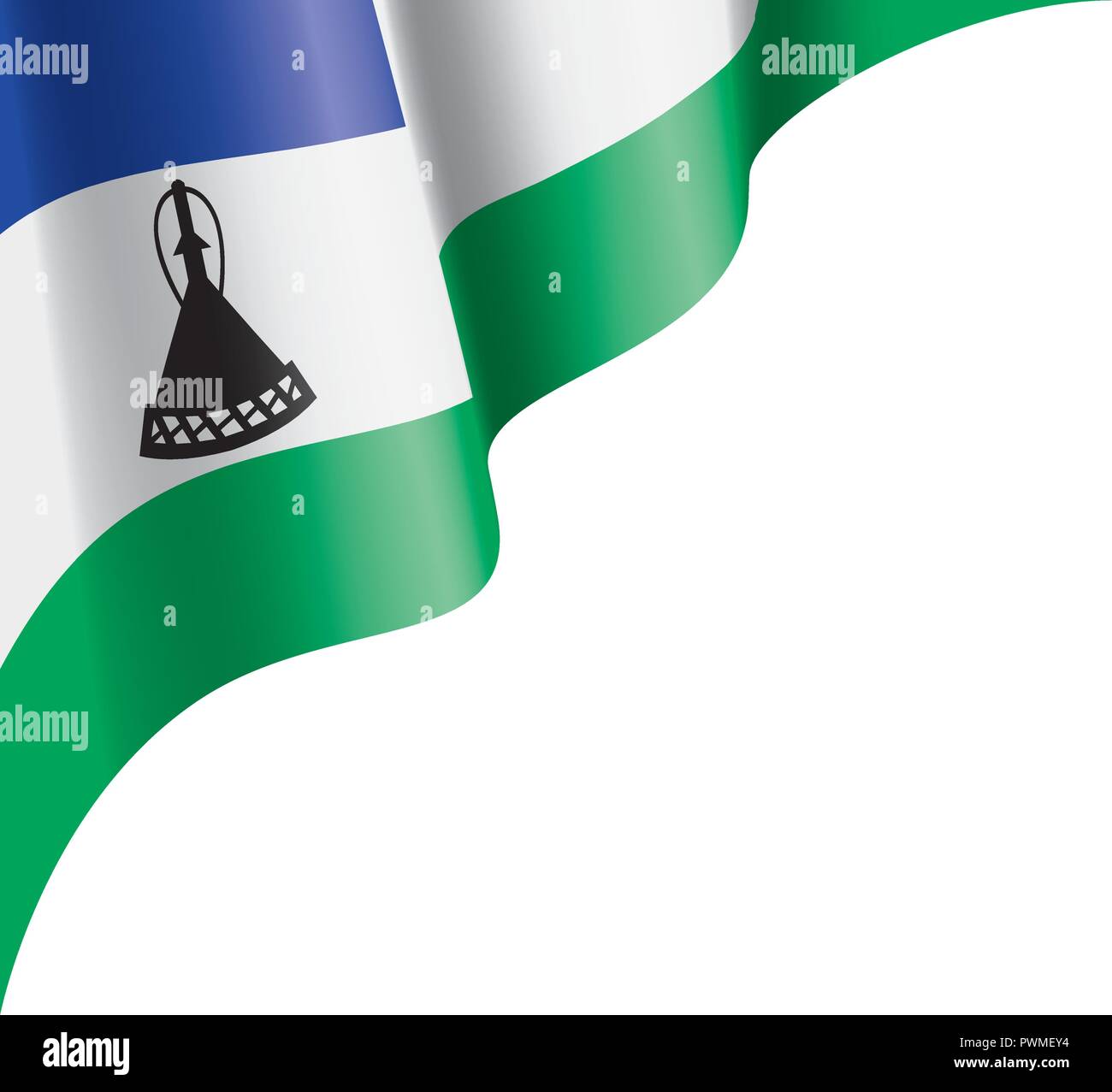 Lesotho flag, vector illustration on a white background Stock Vector ...