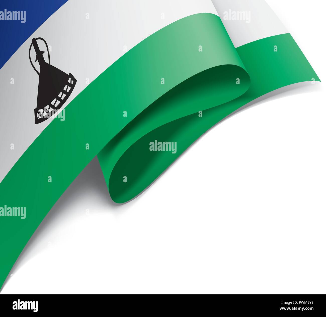 Lesotho flag, vector illustration on a white background Stock Vector ...
