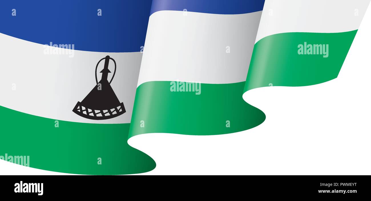 Lesotho flag, vector illustration on a white background Stock Vector ...