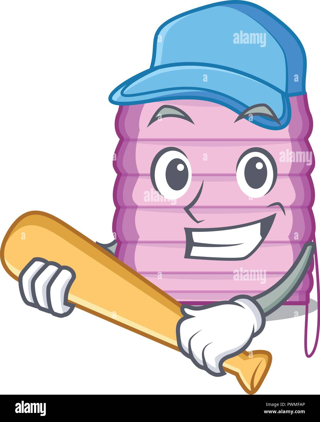 Playing baseball character wooden blinds with sun rays Stock Vector ...