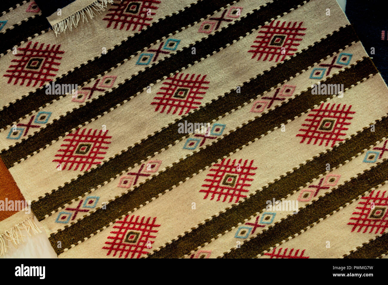 Traditional Turkish hand made carpet and rugs Stock Photo - Alamy