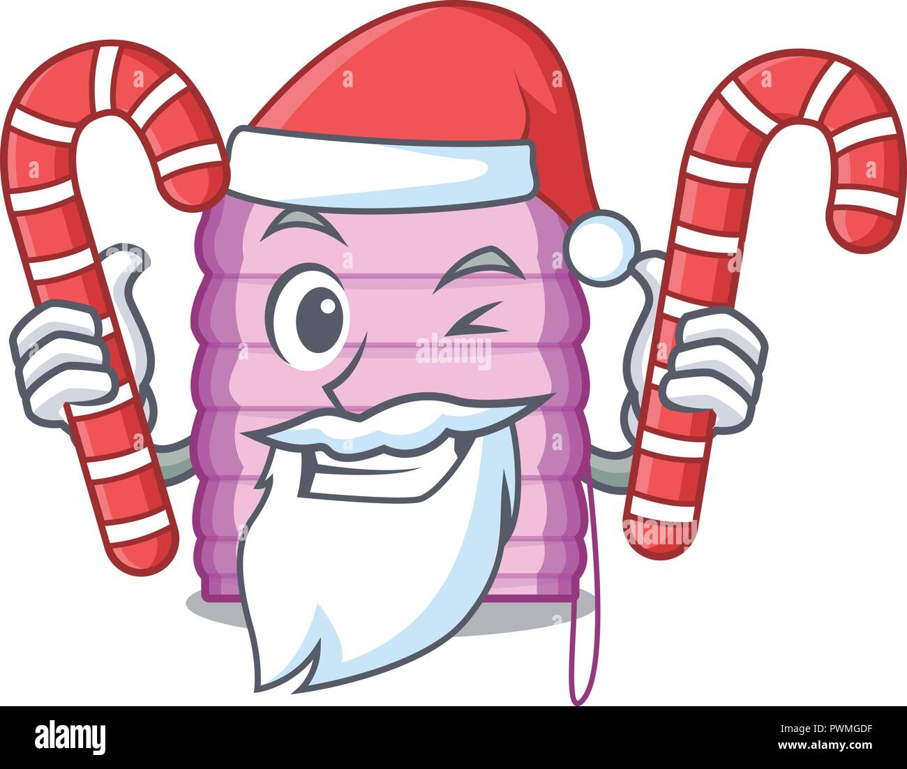 Santa with candy window with blinds isolated on mascot Stock Vector ...