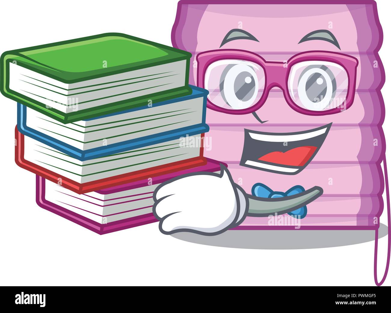 Student with book window with blinds isolated on mascot Stock Vector ...