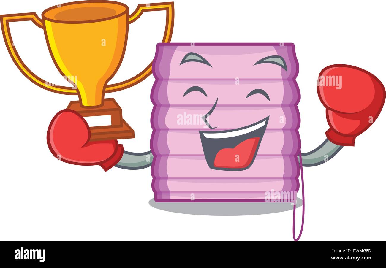 Boxing winner window with blinds isolated on mascot Stock Vector Image ...