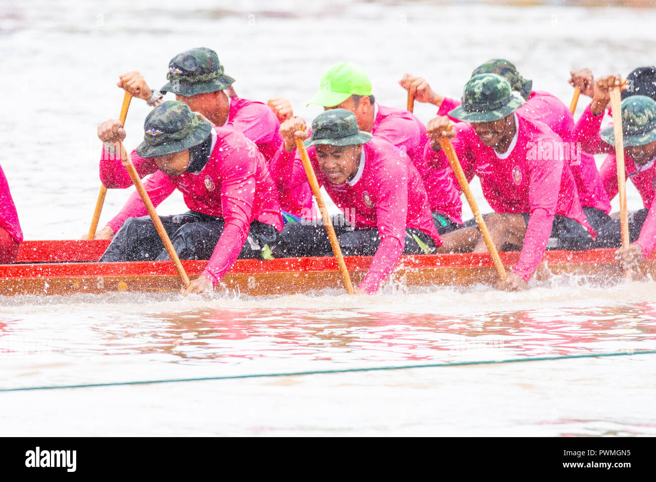Pichit, Thailand - September 1, 2018: Annual long boat racing festival ...