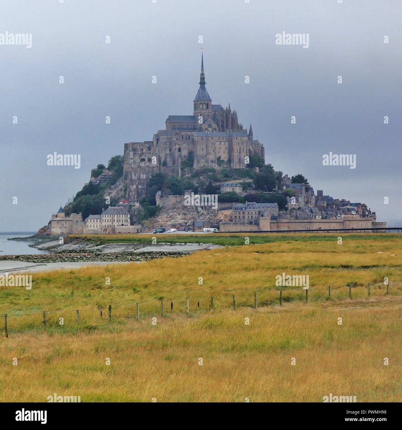 Mont Saint Michel, famous abbey and fort in the Normandy, France Stock ...