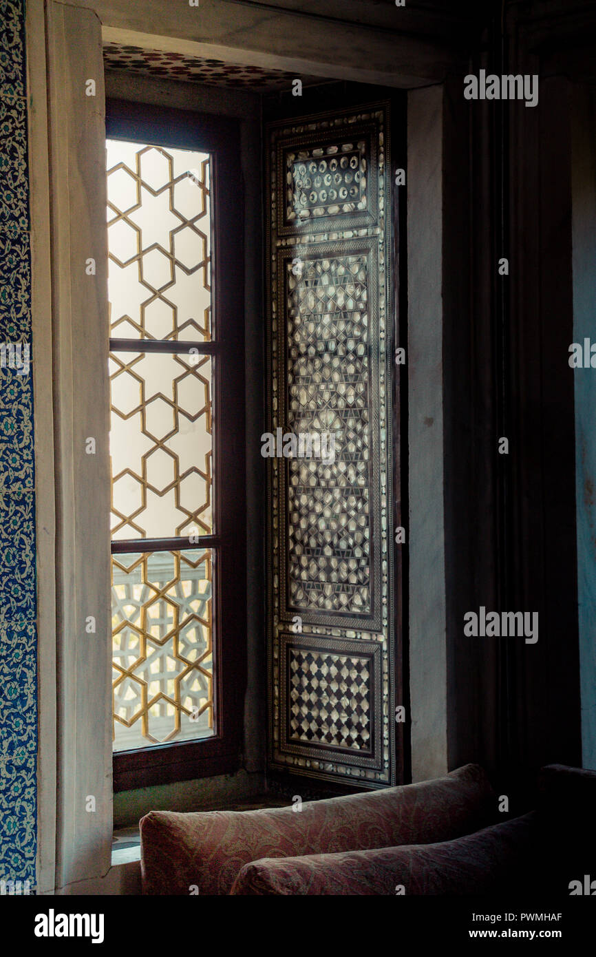 Old window Architecture from the Ottoman times In Istanbul Stock Photo ...