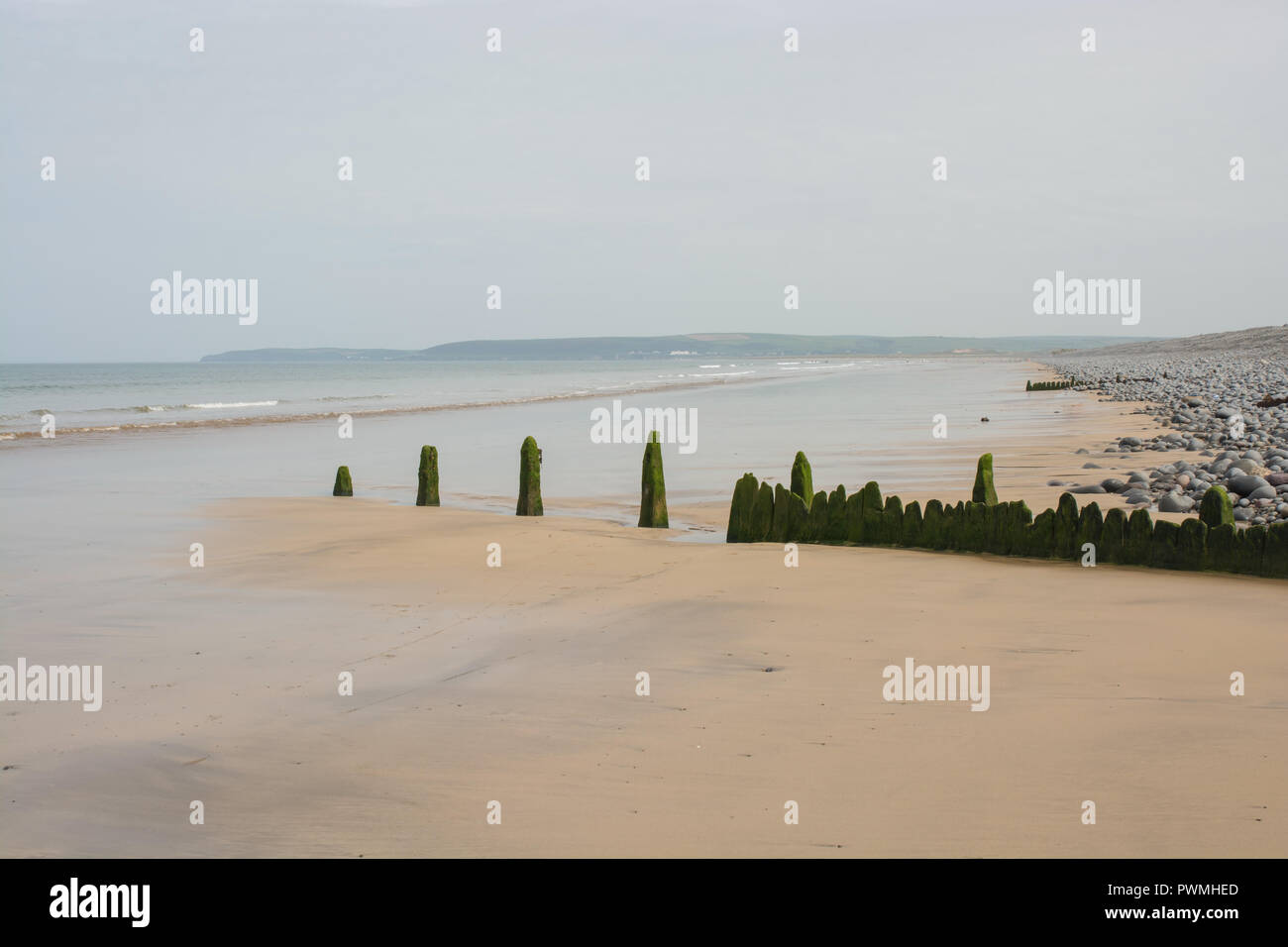 Beach of sand and large shingle stones, Westward Ho!, North Devon ...