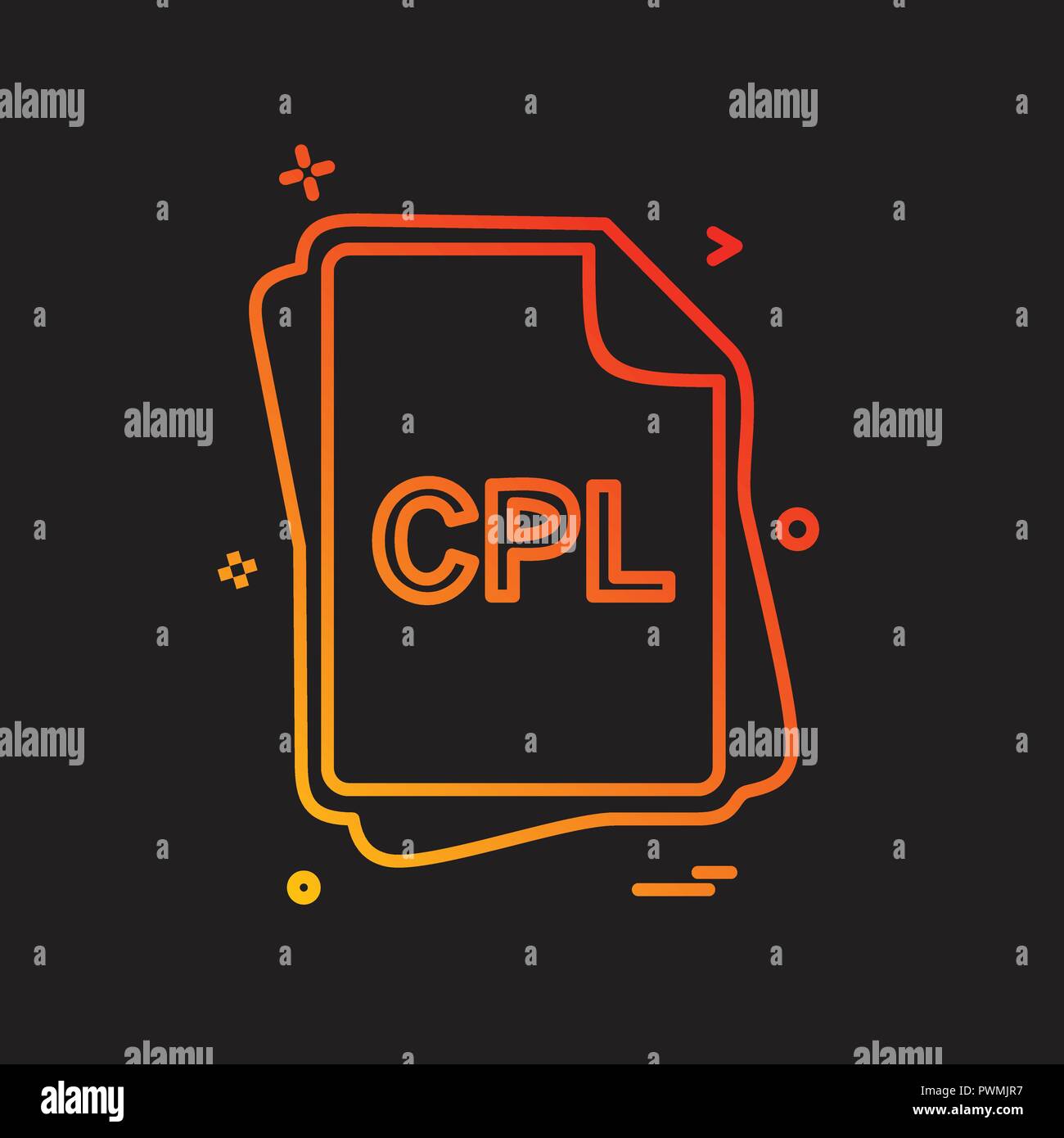 CPL file type icon design vector Stock Vector Image & Art - Alamy