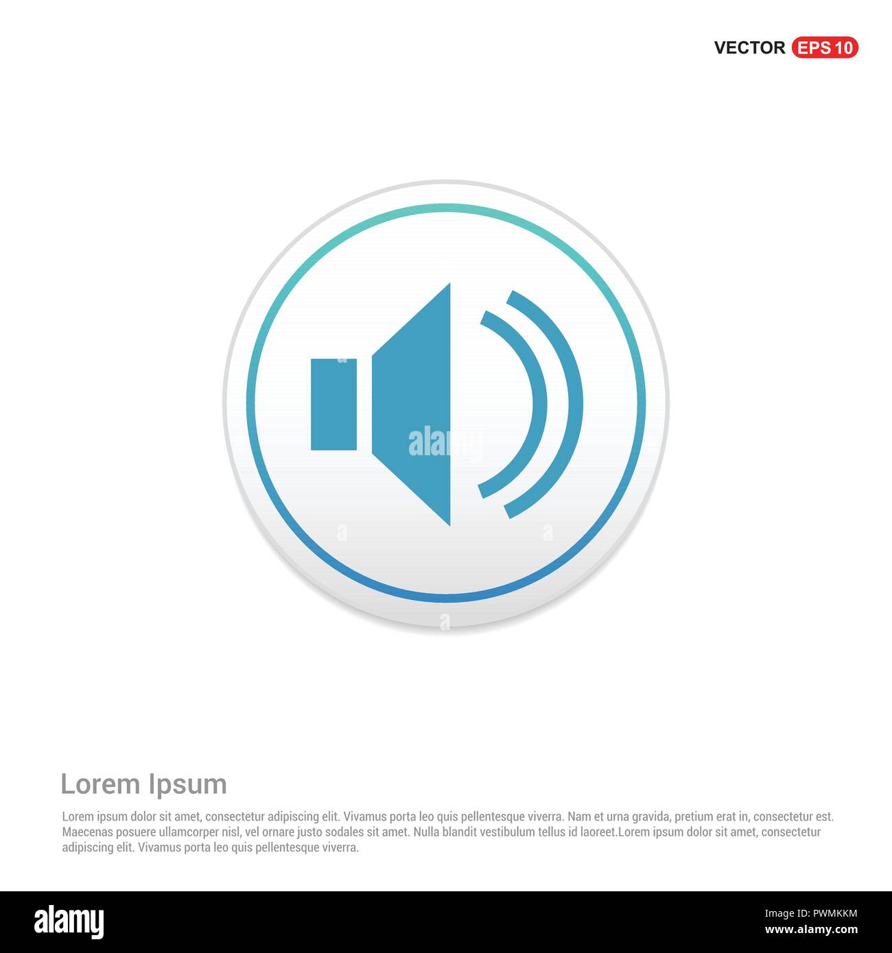 speaker icon - white circle button Stock Vector Image & Art - Alamy