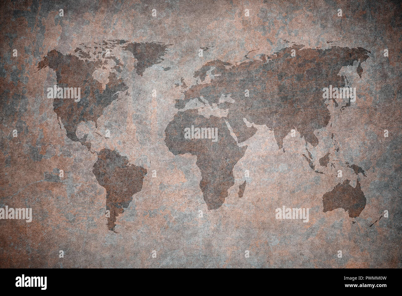 grunge map of the world Stock Photo - Alamy