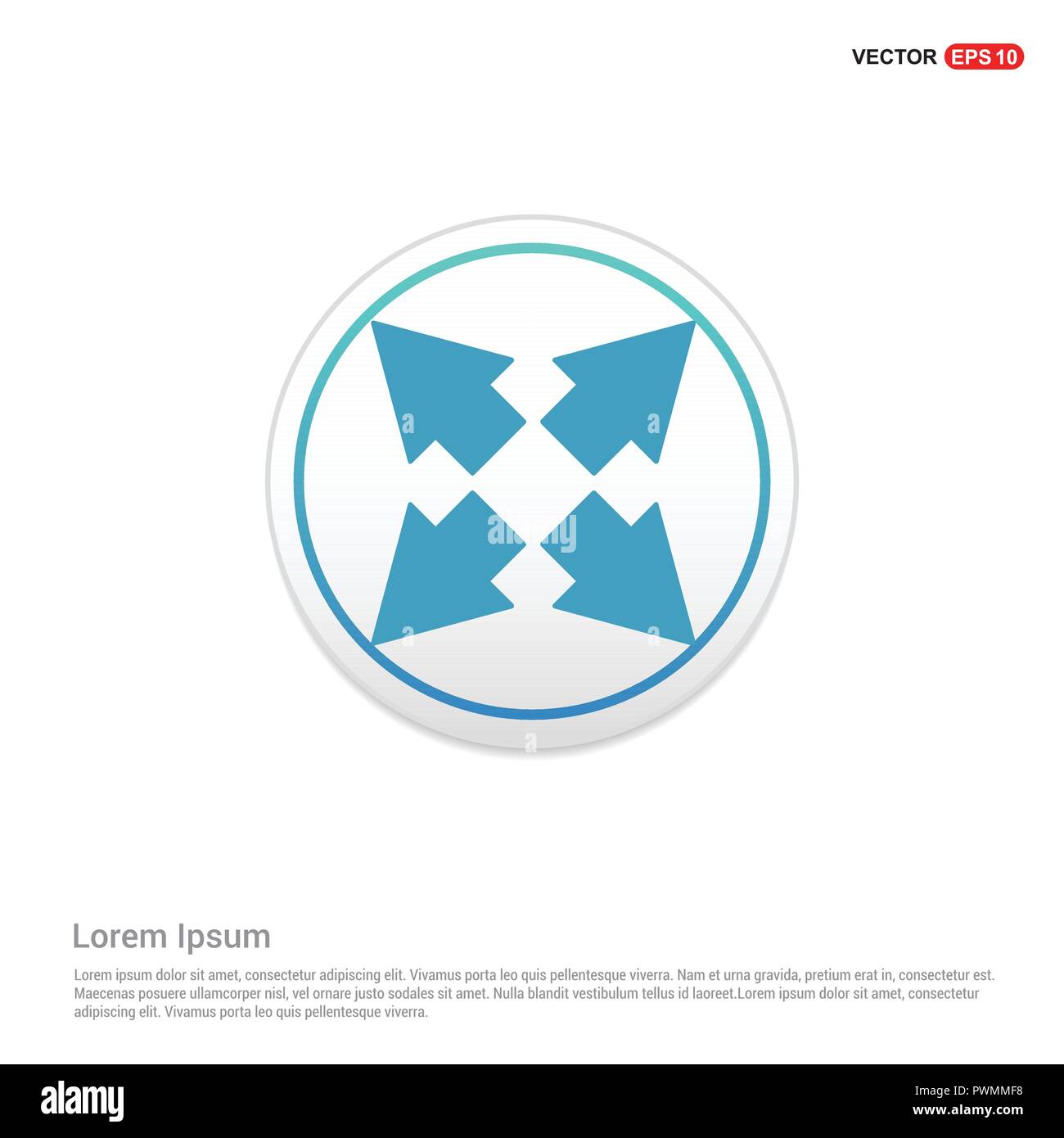 Full screen icon - white circle button Stock Vector Image & Art - Alamy