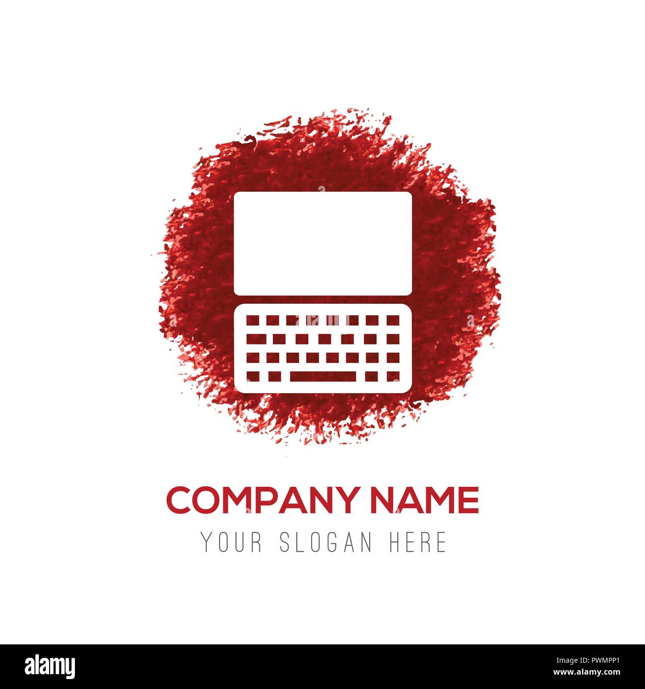 Computer Icon - Red WaterColor Circle Splash Stock Vector Image & Art ...