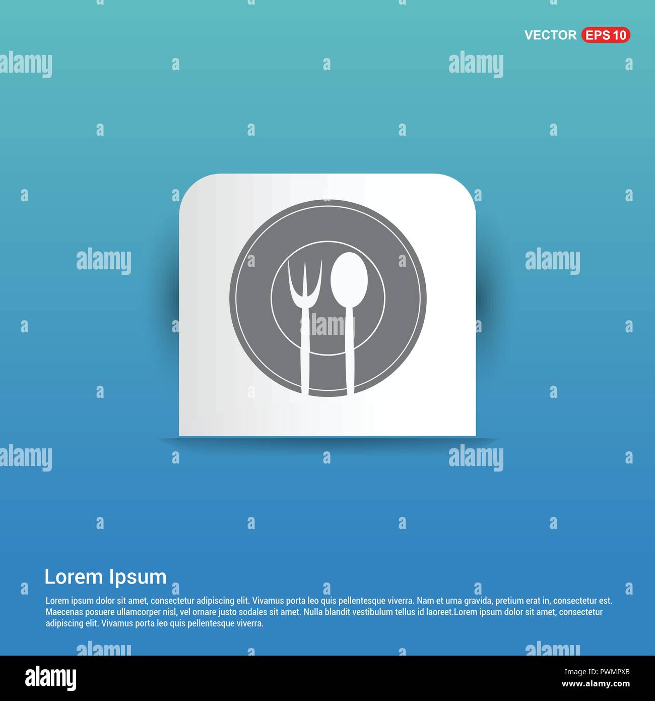 Lunch time icon - Blue Sticker button Stock Vector Image & Art - Alamy