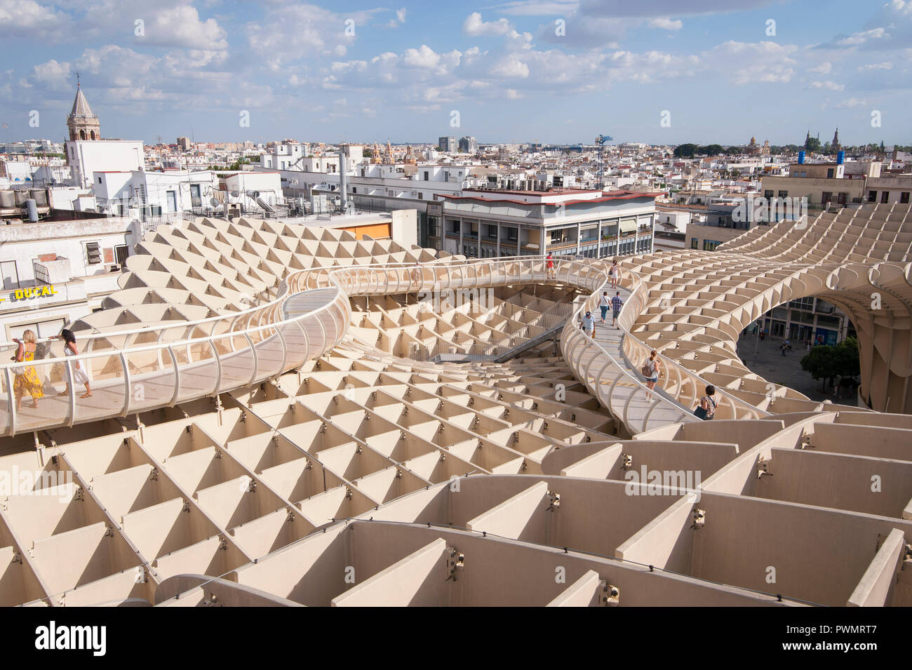 SPAIN, SEVILLE:Metropol Parasol is a wooden structure located at La ...