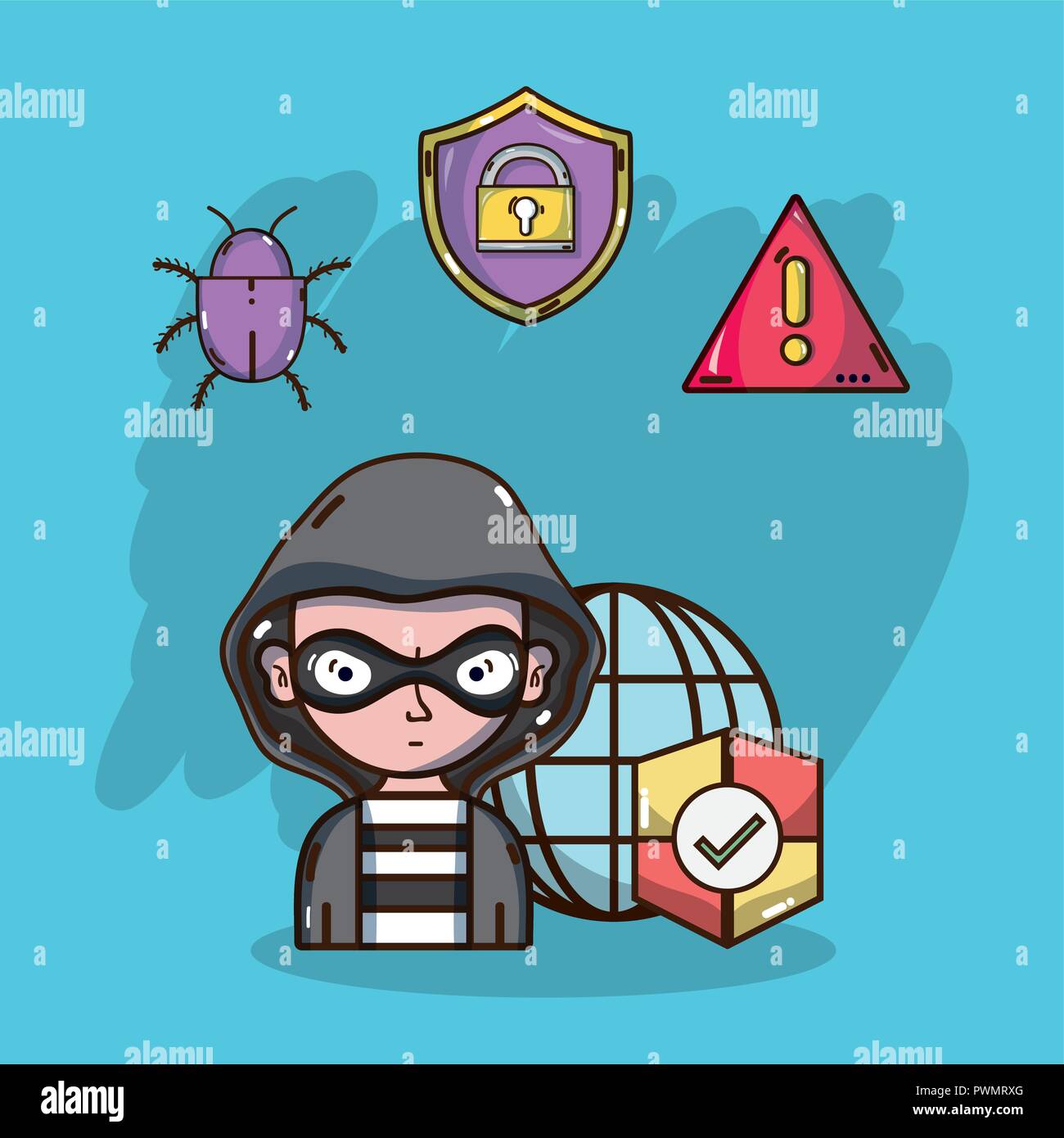Cartoon hacker character cyber Stock Vector Images - Alamy