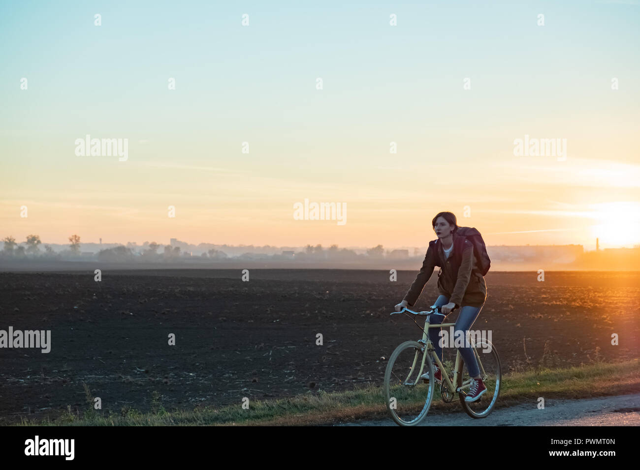 Bike Commuter Helmet Female High Resolution Stock Photography and ...