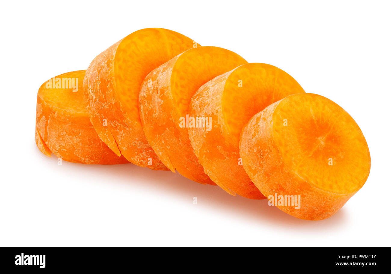 sliced carrots path isolated Stock Photo - Alamy