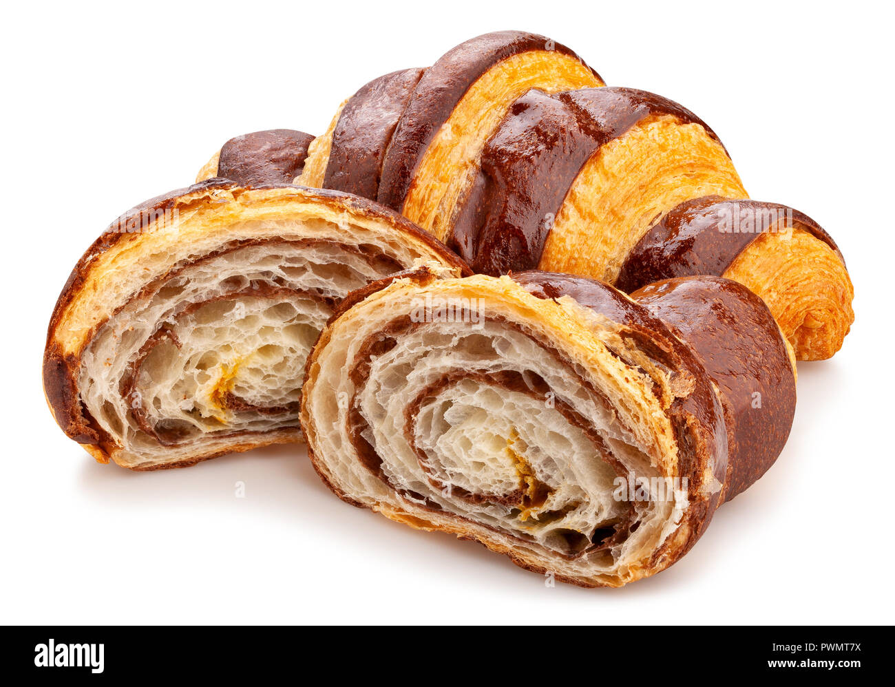 sliced croissant path isolated Stock Photo - Alamy