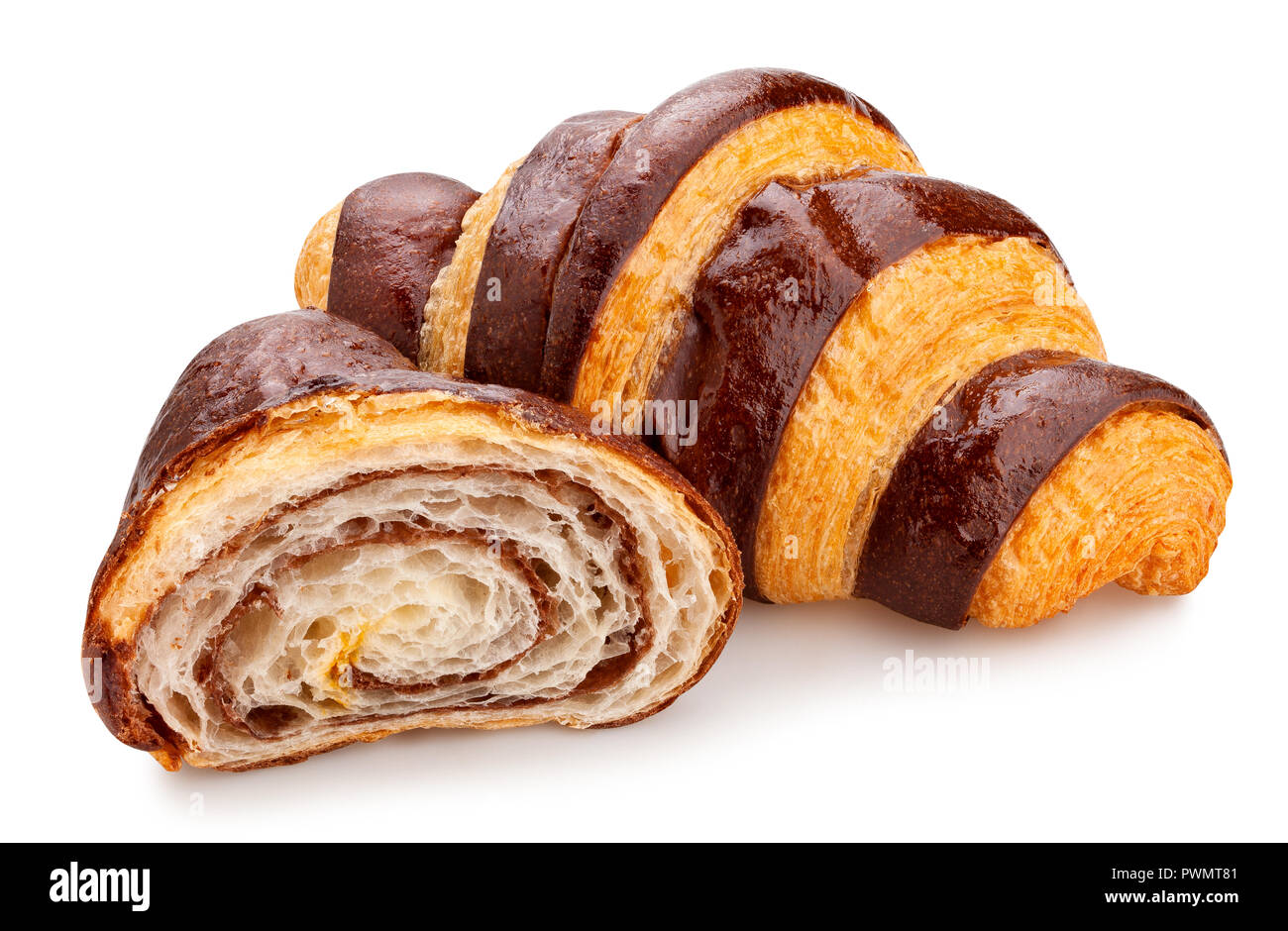 sliced croissant path isolated Stock Photo - Alamy