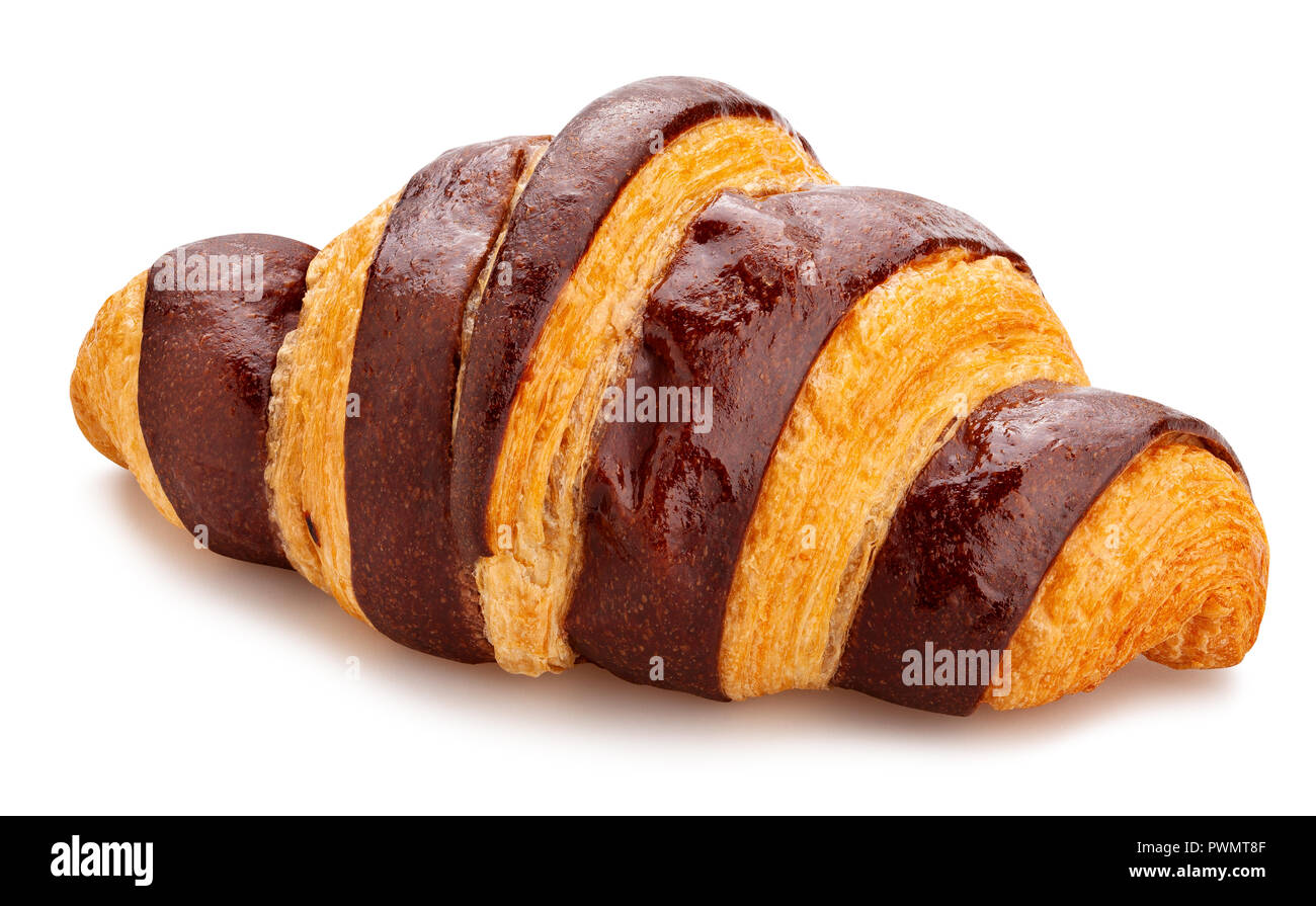 Closeup fresh croissant chocolate Cut Out Stock Images & Pictures - Alamy