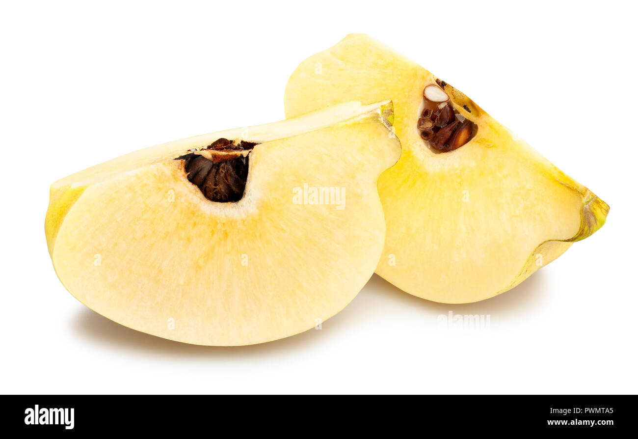 sliced quince path isolated Stock Photo - Alamy
