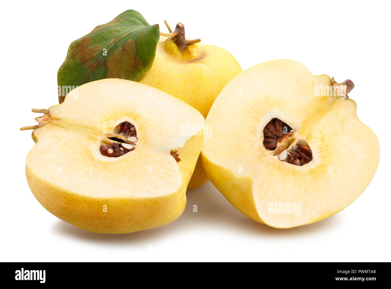 sliced quince path isolated Stock Photo - Alamy