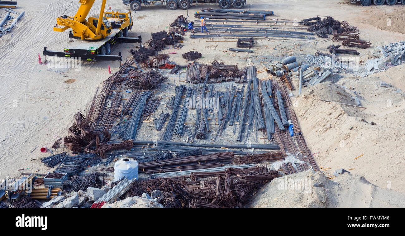 Concrete Reinforcement Stack Steel Rebar Stock Photos & Concrete ...
